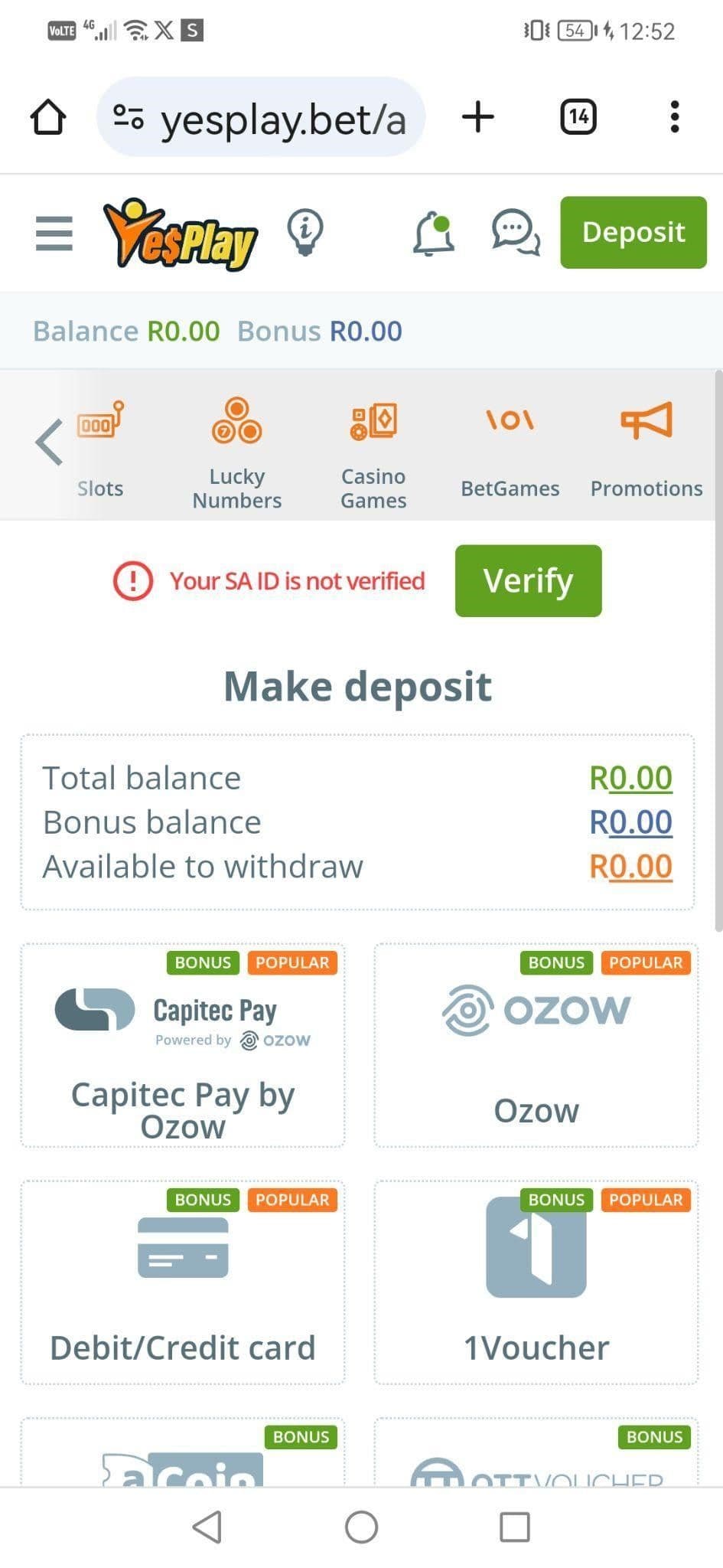 YesPlay Review & Ratings 2025 - South Africa's New Bookmaker